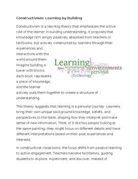 Constructivism In Philosophy Reading Worksheet W Answer Key EDITABLE