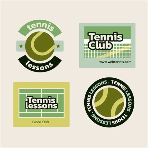 Коллекция плоских теннисных этикеток Бесплатно векторы