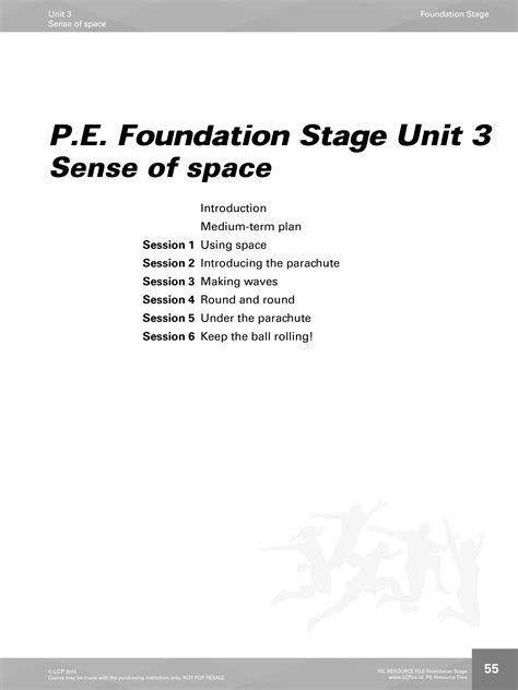 Pe Eyfs Unit 3 Sense Of Space Itrack Education