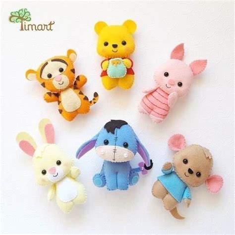 Винни пух пятачок тигра ослик зайчик и мышка из Фетра Felt Crafts Felt Crafts Diy Felt