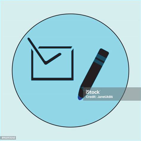 鉛筆和鋼筆的圖示平面設計風格的現代向量插畫獨立于時尚色彩背景平面長陰影圖示平面設計中的元素向量圖形及更多互聯網圖片 互聯網 剪貼畫