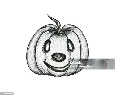 흑백 호박 할로윈 호박 얼굴 검은 예술과 흰색 빈티지 가을 디자인에 고립 된 해피 할로윈 호박 라인 아트 드로잉 10월에 대한