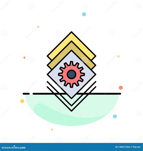 Engranaje Ajuste Paquete Plantilla Plana Del Icono Del Color Del