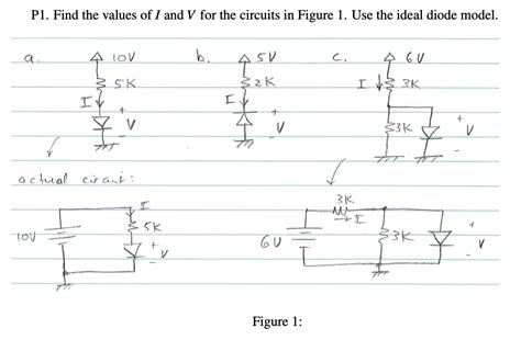solved find the values of i and v ﻿for the circuits in