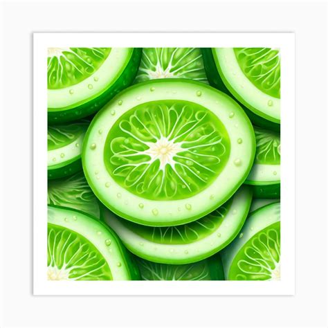 Cucumber Slices Background Art Print By Pat4u Fy