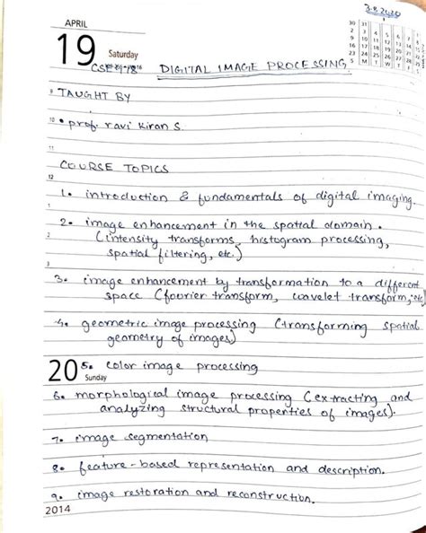 digital image processing course topics pdf