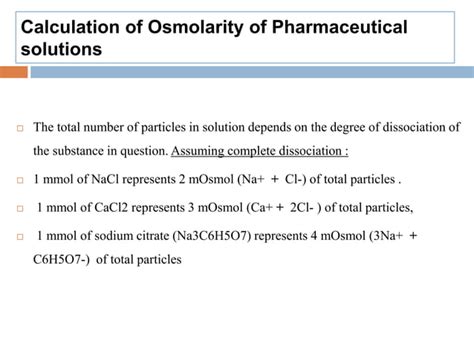Osmolarity Pptx Chemistry Science