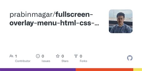 GitHub Prabinmagar Fullscreen Overlay Menu Html Css Js