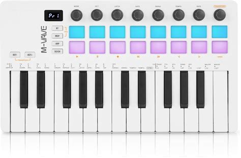 M WAVE Key USB MIDI Keyboard Controller With Backlit Pads