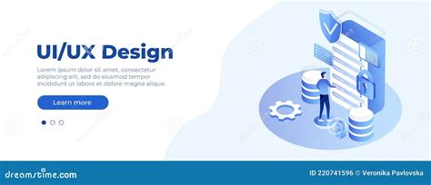 Ui Ux Design Concept Banner Vector Isometric Illustration Ui Concept For Your Website Vector
