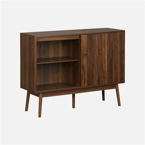 115cm Buffet Storage With Wood Effect Dark Wood Colour