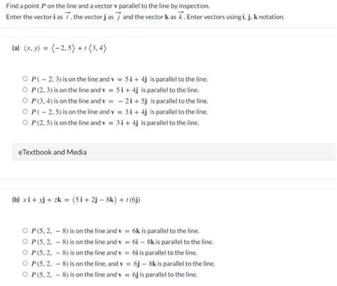 Solved Find A Point P On The Line And A Vector V Parallel To Chegg