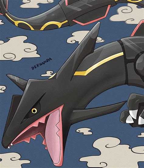 「強技覚えたレックウザの色違いがderunodaaaa ˚rtや待ち受けなど」らら 🎀 ポケのイラスト