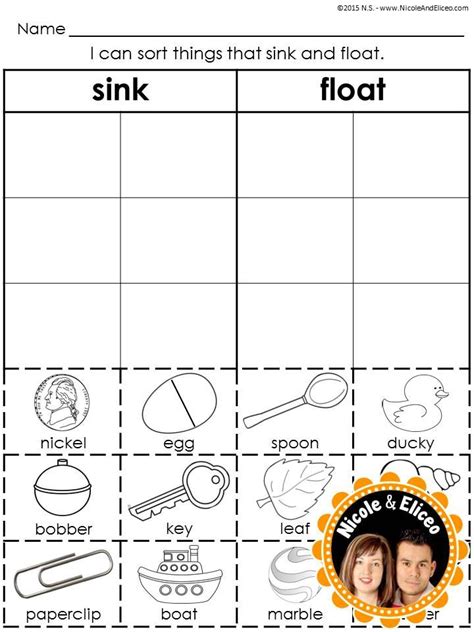 Sinking And Floating Worksheets