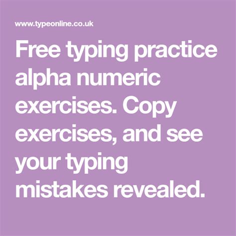 Free Typing Practice Alpha Numeric Exercises Copy Exercises And See