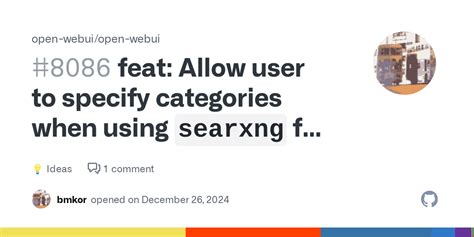 Feat Allow User To Specify Categories When Using `searxng` For Web