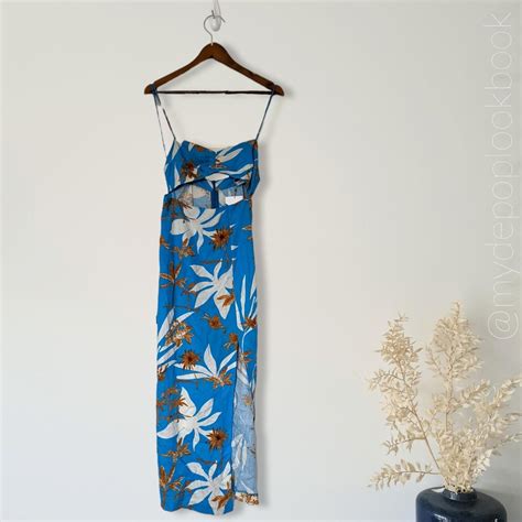 Zara Printed Dress With Cut Out Detail Depop