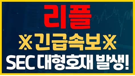 리플 코인분석 ※긴급속보※ Sec 대형호재 발생 Youtube
