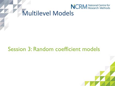 multi level modelling random coefficient models ian brunton smith