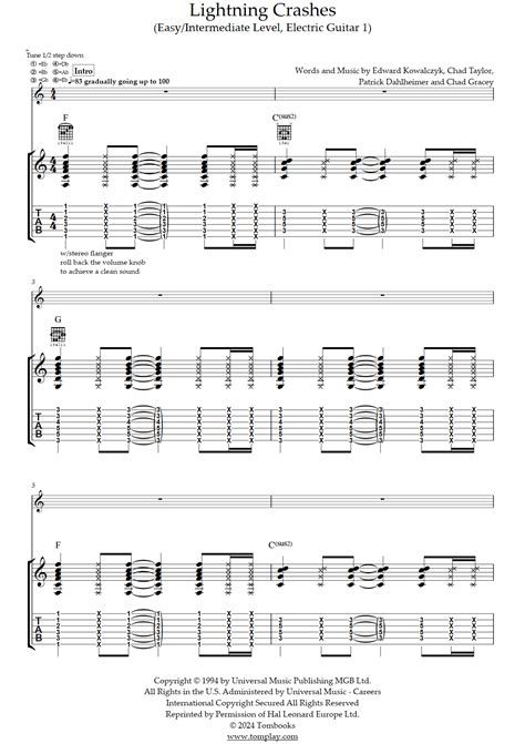 Lightning Crashes Easyintermediate Level Electric Guitar 1 Live