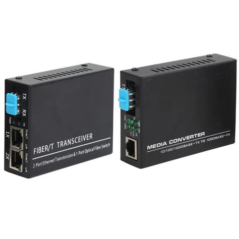 TMISHION Convertisseur de média Ethernet Convertisseur de médias Ethernet Émetteur récepteur à