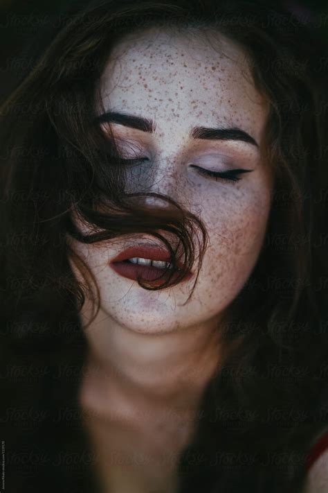 Artistic Portrait Of A Young Woman With Freckles By Stocksy