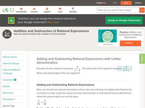 Ck 12 Algebra Sums And Differences Of Single Variable Expressions Unit Plan For 6th Grade