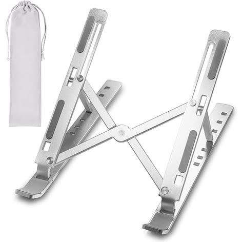 حامل لاب توب قابل للتعديل فضي أنيق ومريح