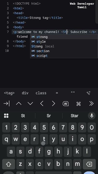Html Tags In Tamil Mobile Web Developer Tamil Html Coding