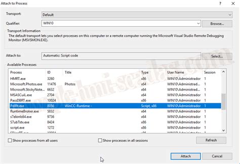 Wincc Debugger Vbscript