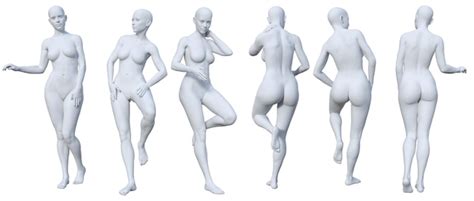 Un Conjunto De Poses De Figuras Femeninas Con Diferentes Poses Foto