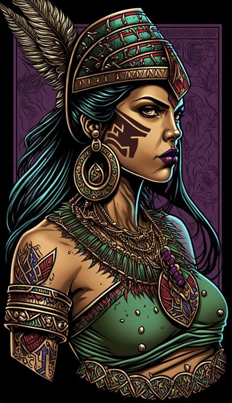 Aztec Empire Princess Warrior Tattoo Idea 4
