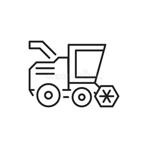 Combine Harvester Line Icon On White Background Stock Vector