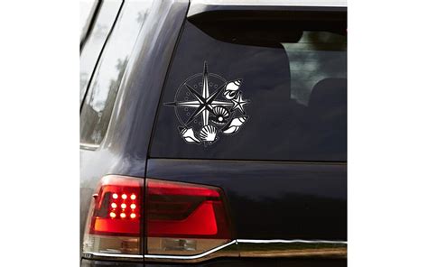 Beach Compass Vinyl Decal Compass Wall Decal Nautical Compass