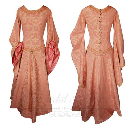 Medieval Gown Pink Medieval Dress Historical Dresses Medieval Gown