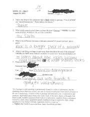 Lab Mineral Identificaion GEOL Quiz Nam August Section Name One