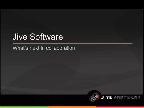 Jive Software Clearspace Overview Ppt