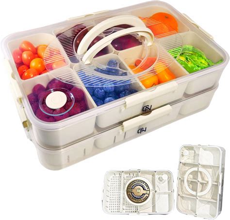 Portable Snack Box With Dividers Travel Snack Container