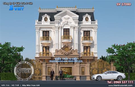 Mẫu Thiết Kế Biệt Thự Cổ điển 3 Tầng