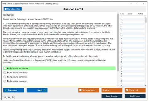 Updated Iapp Cipp C Exam Prep Practice Test Engine And Pdf