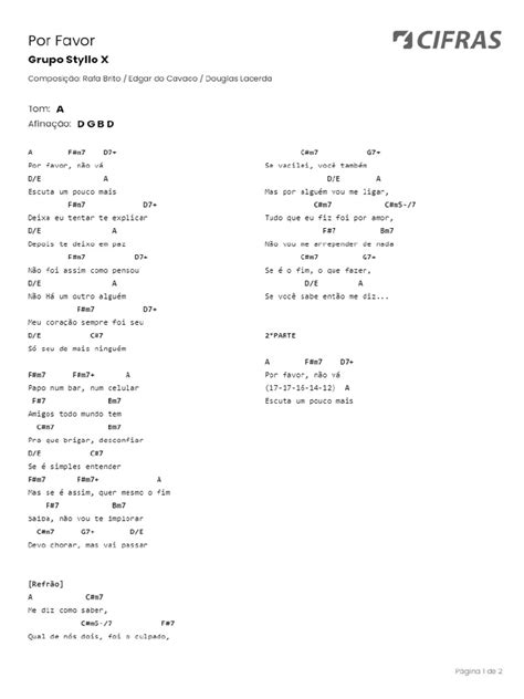 Cifras Cavaquinho Grupo Styllo X Por Favor Pdf