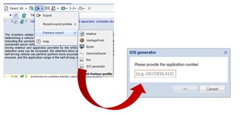 Questel Orbit Intelligence New Ids Export