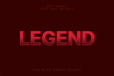 premium psd legend 3d text effect
