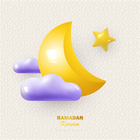 Ramadan Kareem Holiday Design Background Crescent Moon With Golden