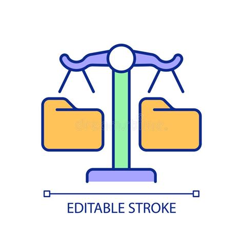 2d Simple Thin Line Equal Treatment Of Data Icon Stock Vector