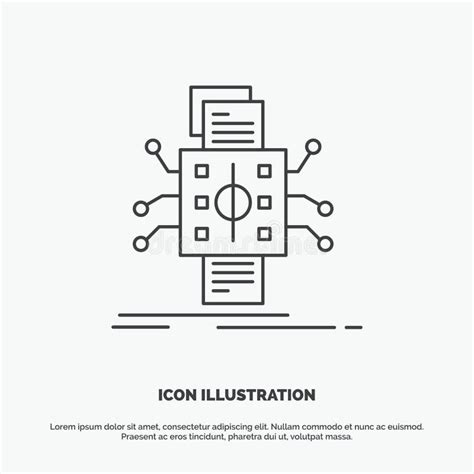 Analysis Data Datum Processing Reporting Icon Line Vector Gray