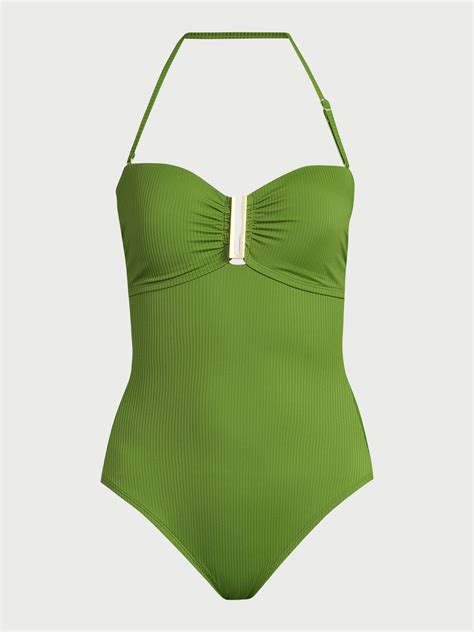 Sofia By Sofia Vergara Ribbed Nylon One Piece Swimsuit Womens Plus Xs