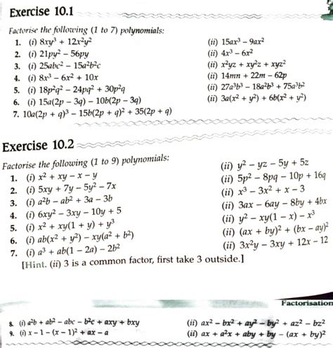 Ch 10 Factorisation Download Free Pdf Algebra Mathematics