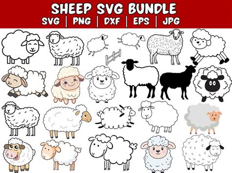 Sheep Svg Bundle Sheep Dxf Sheep Png Sheep Eps Sheep Vector Sheep