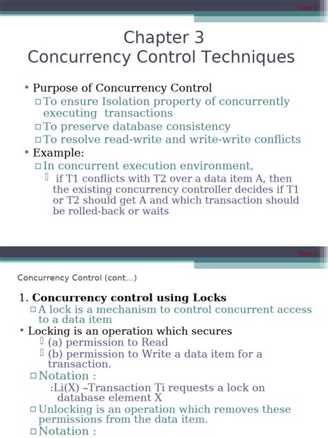 chapter 3 concurrency control techniques 1 1 pdf database transaction computer data